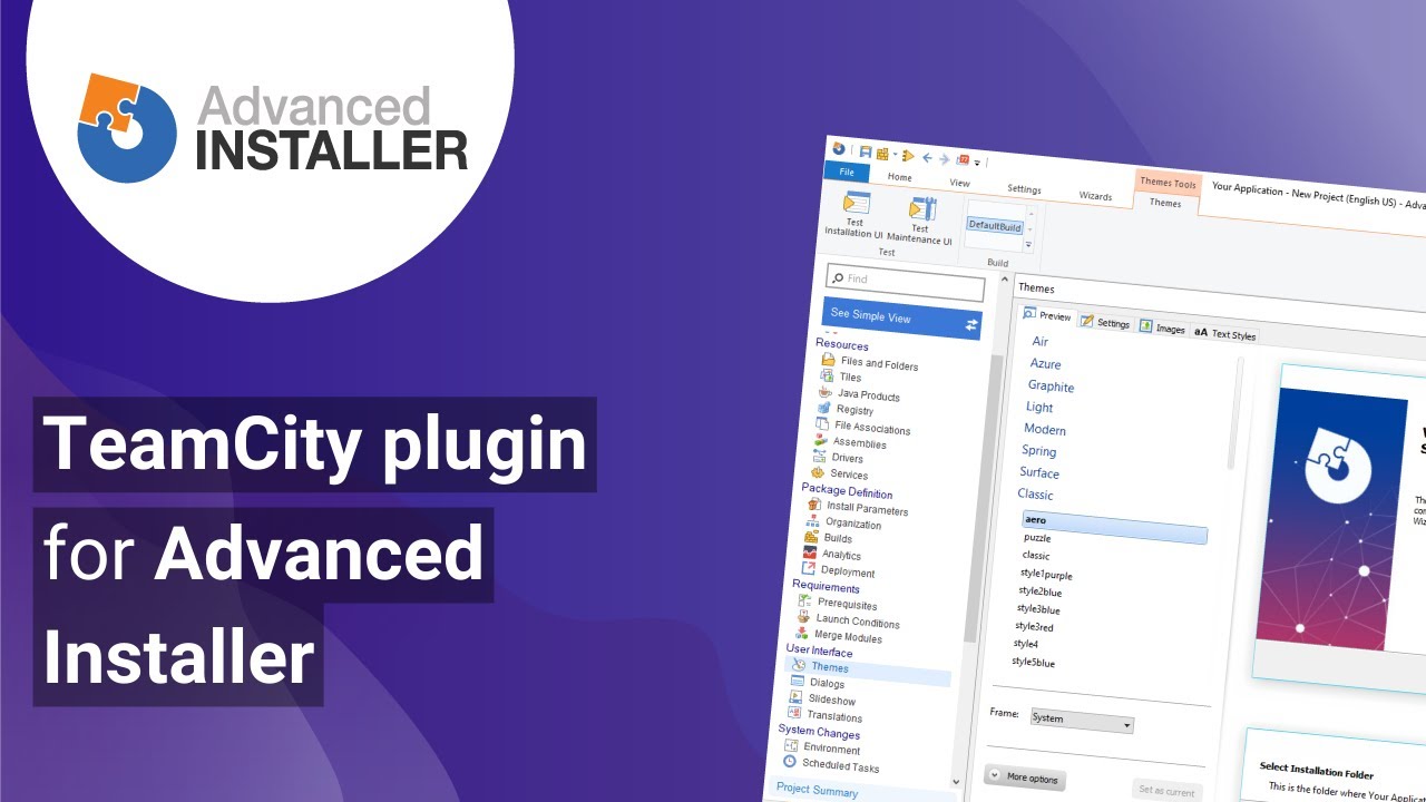 TeamCity plugin for Advanced Installer