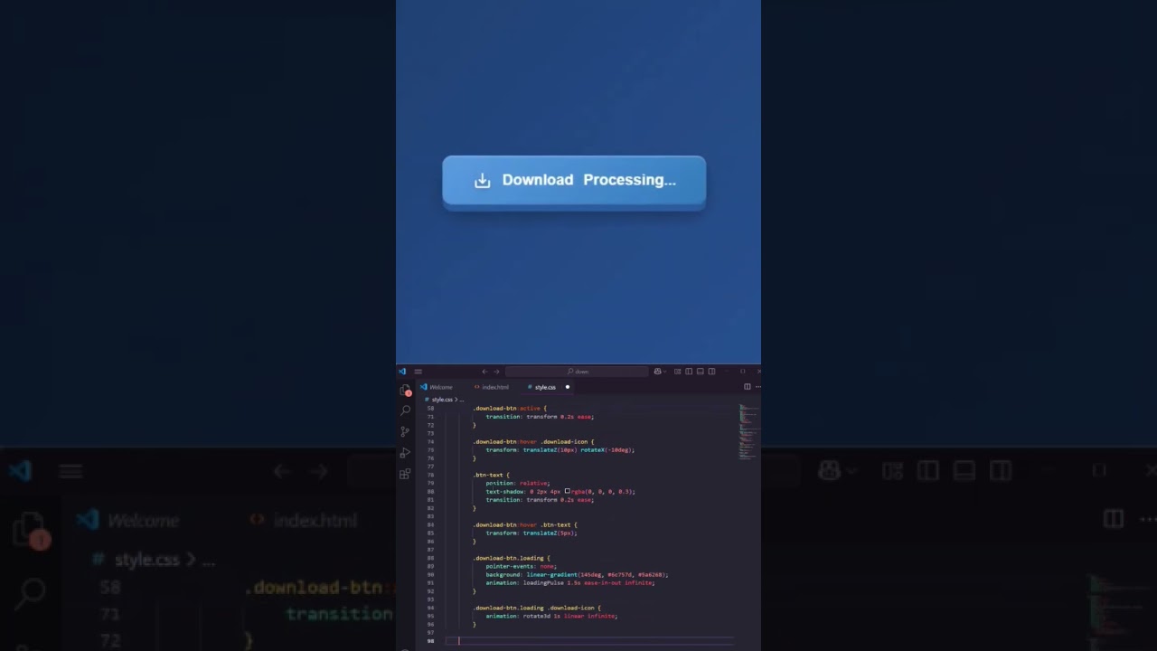 ⏬ Animated Progressive Download Button using HTML, CSS, and JavaScript! #htmlcss #javascriptcoding