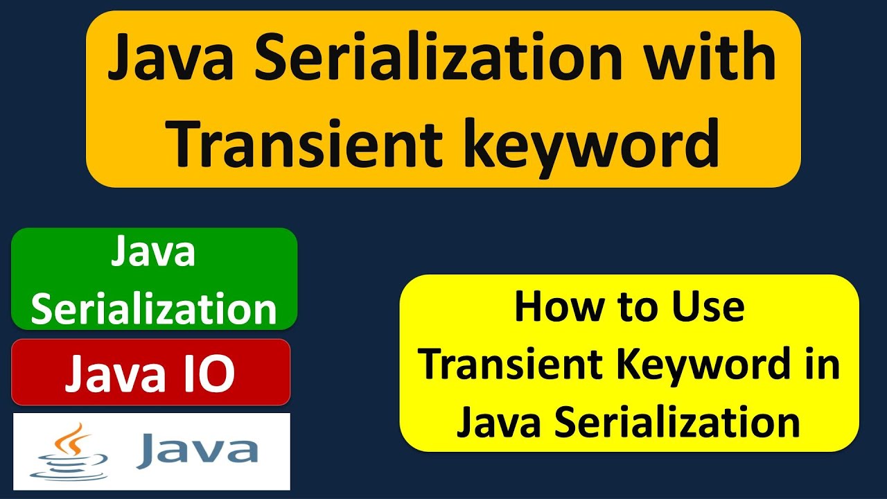 Java Serialization with Transient keyword | Java IO | Java Tutorial