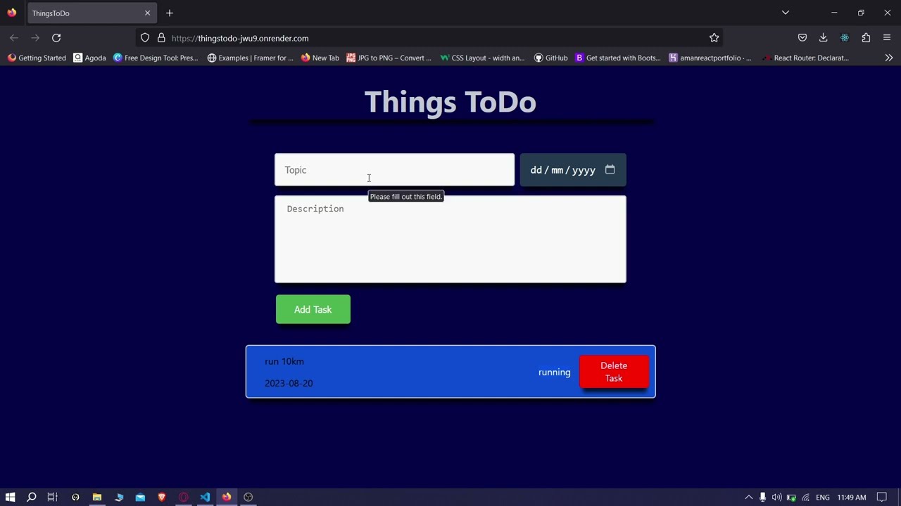 ThingsToDo React