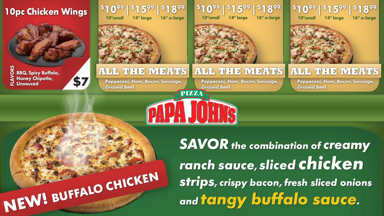 Papa Johns Menu Demo