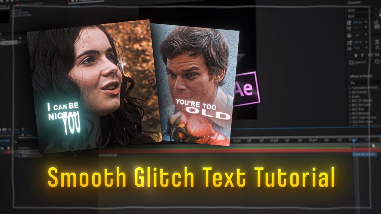 Viral Smooth Glitch Text effect tutorial on after effect✨