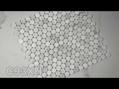 Marble Online - Carrara White Marble 3/4 inch Penny Round Mosaic Tile Honed