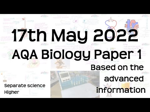 AQA Biology Paper 1 Revision - 17th May 2022 - GCSE Separate Science Higher Exam