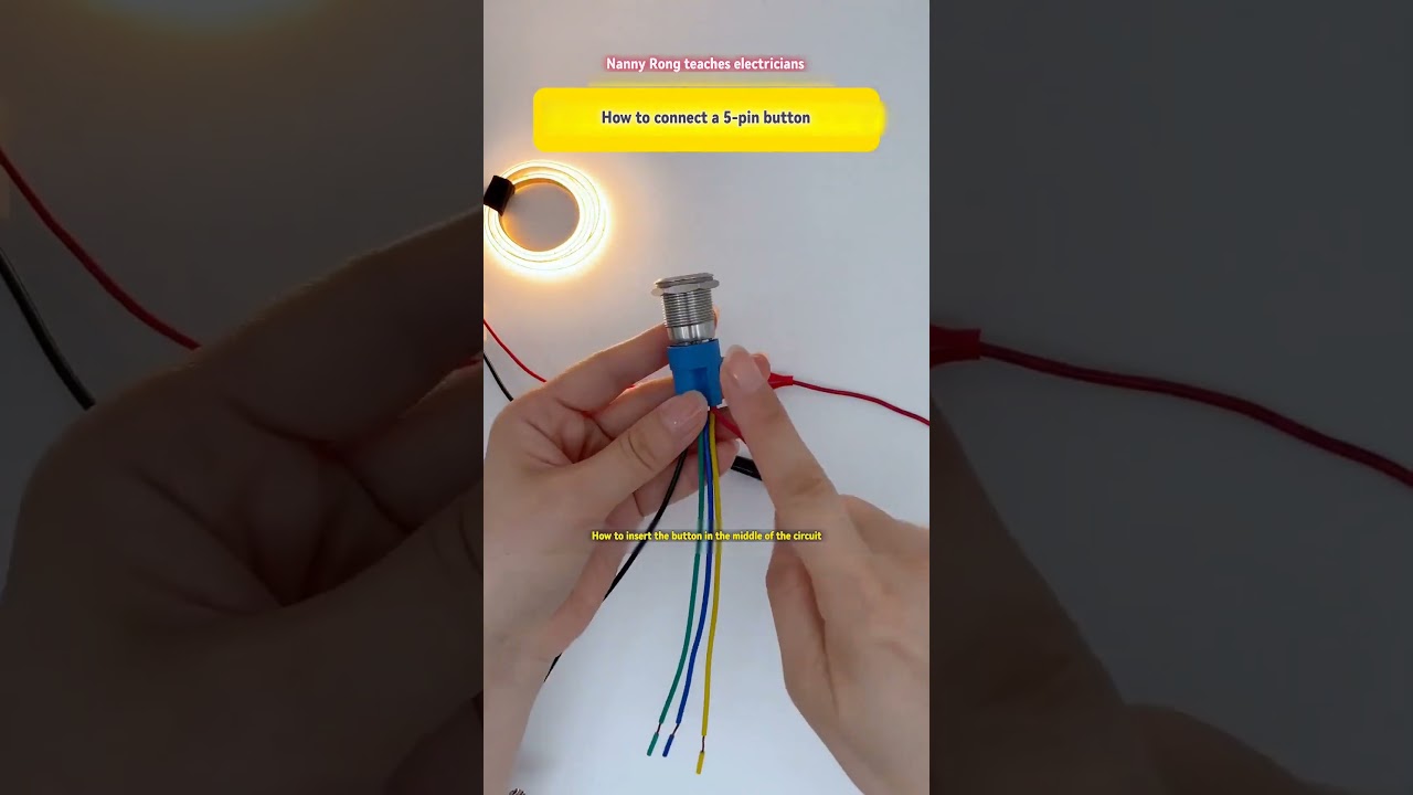 Wiring method for 5-pin metal button switch #metal #electrician #electric #automobile #electrical