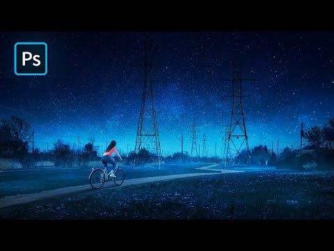 Anime starry night - Photoshop manipulation tutorial - Speed art