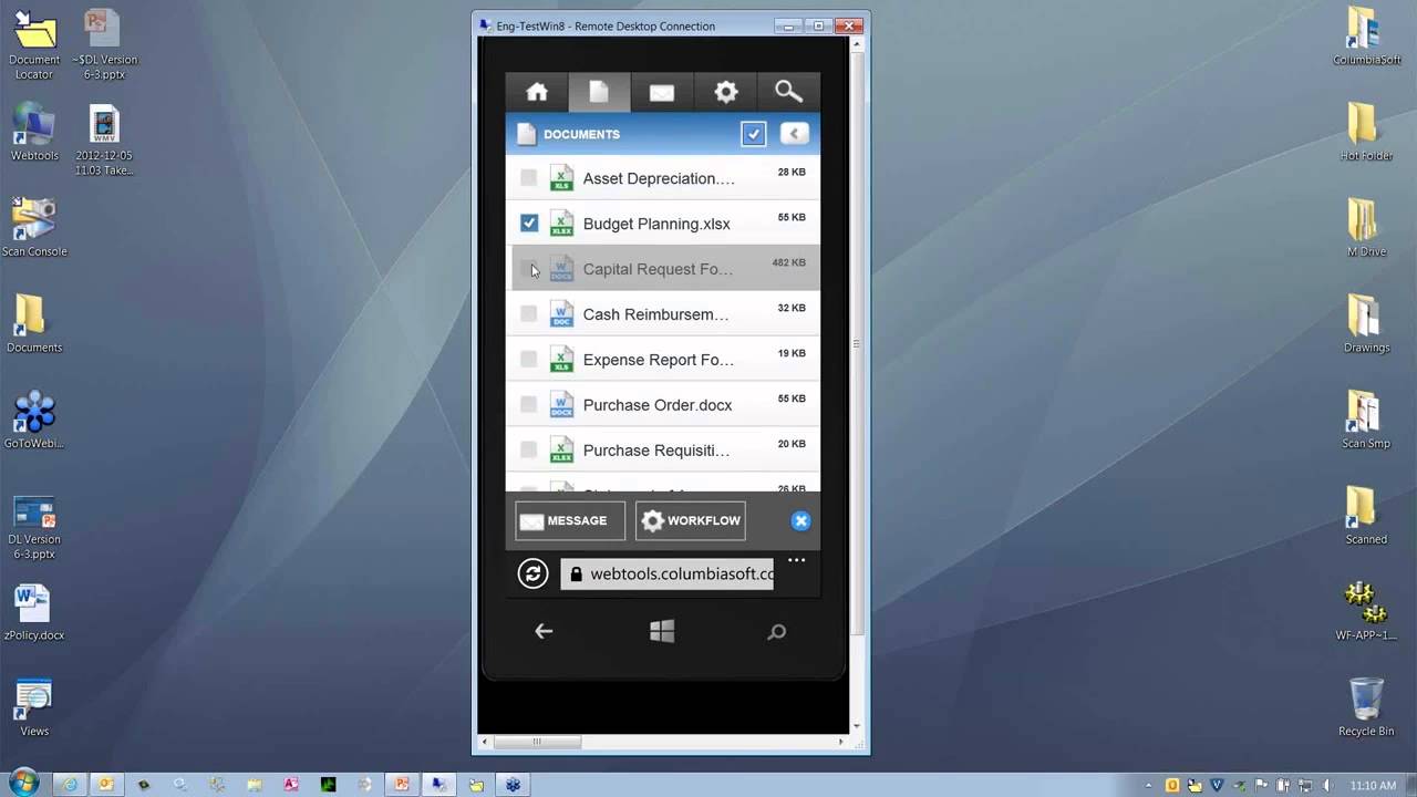 Document management on mobile phones and tablets