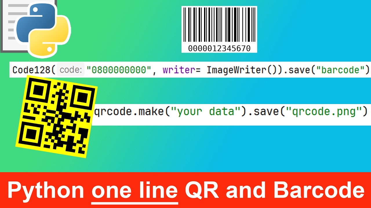 Create QR codes and Barcode with Python - one line