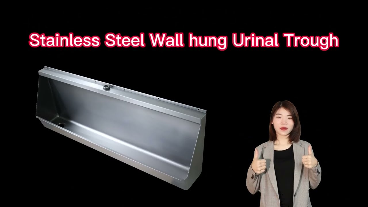 Wall Hung Black Plated Stainless Steel Urinal Trough For Bar Nightclub Hotel