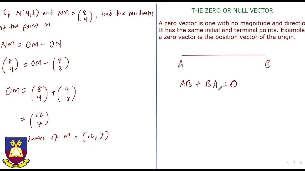 Senior Two Math (Vectors Part 2)