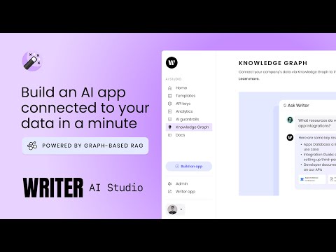 Writer AI Studio - Build an AI app connected to your data in a minute.