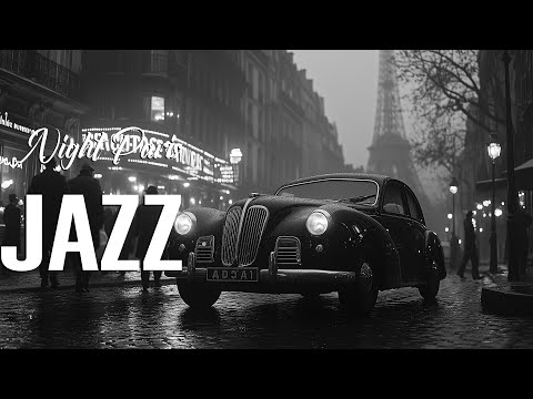 Swing Jazz & Vintage Cars ๐ Nighttime in 1950s Paris | Timeless Big Band Music for Nostalgic Journey