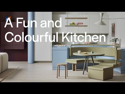 Inside A Fun And Colourful Kitchen That Integrates Functionality and Organisation