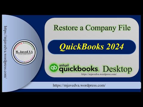 Restore a Company File in Quickbooks Desktop 2024