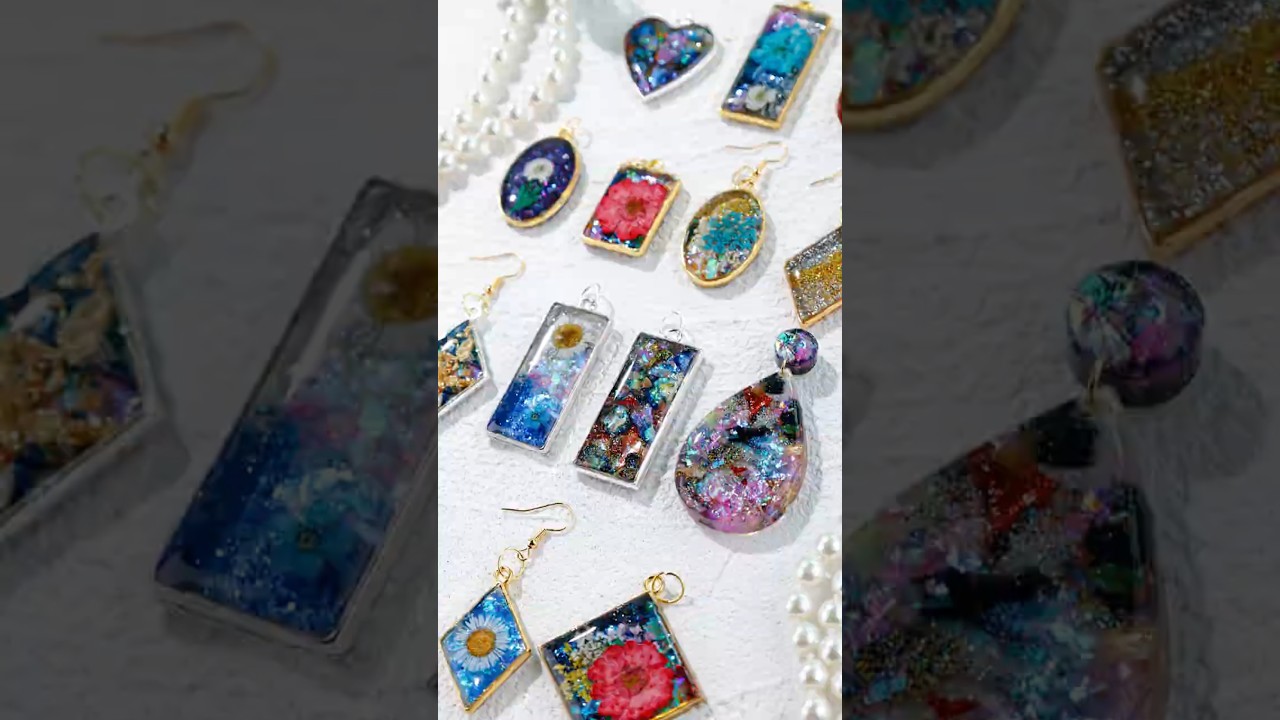Handmade resin jewelry#resinart  #handmadejewelry  #glitterlove  #craftingmagic  #earrings