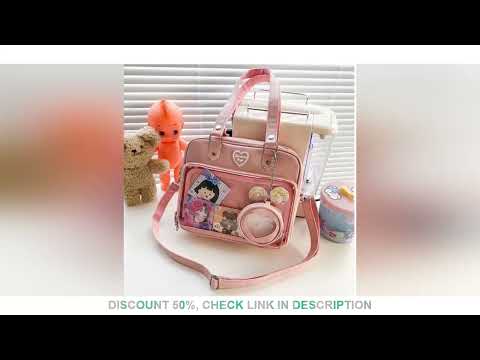 Bolsa Ita de grande capacidade para mulheres, bolsa tiracolo, cor doce kawaii, bolsa de ombro formal