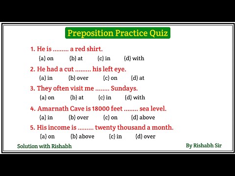 Preposition objective questions | Preposition in english grammar | Prepositions practice exercises
