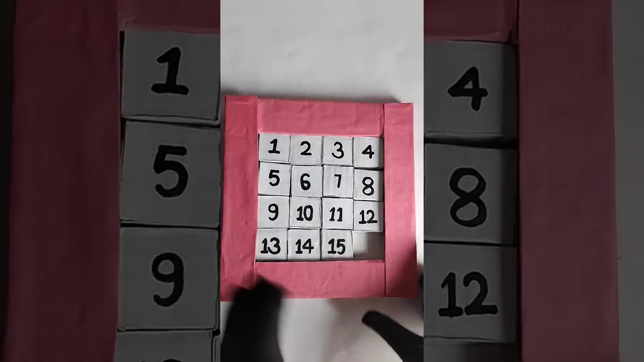 How to make 4×4 sliding number puzzle. #short #puzzleidea #game #cardboard