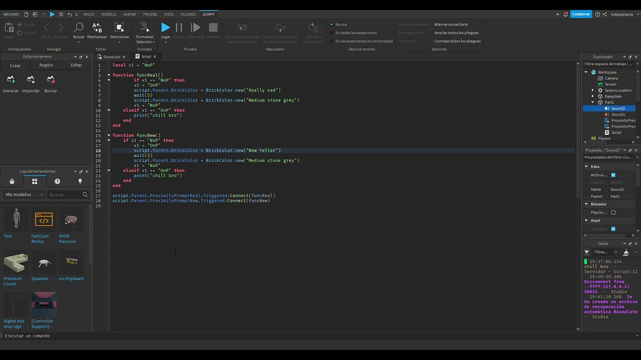 Lua Script Testing - Changing Colors