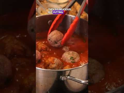 Meatball Pro Tip: Raw Meatballs, Never Fried or Baked 😱😱 Follow along for more #cooking #meatballs