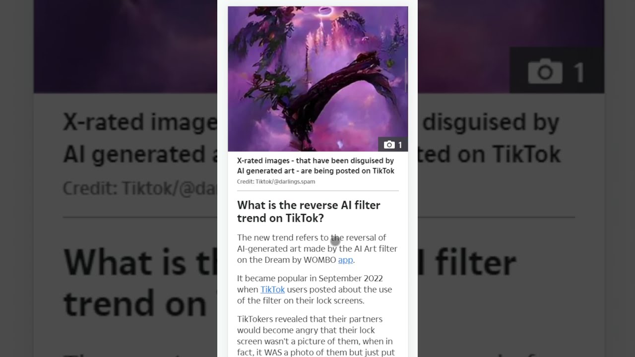 What is the reverse AI filter trend on TikTok?