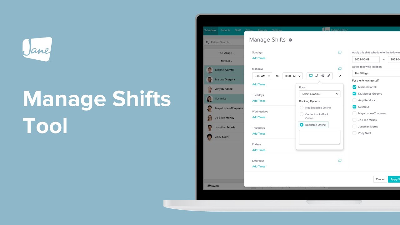 Manage Shifts Tool