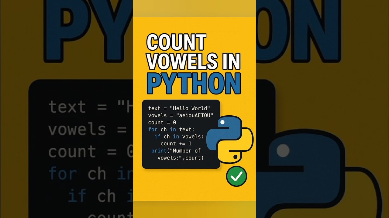 Count Vowels in python | Python Beginner Tutorial  #pythonforbeginners #basicsofpython #cbse11
