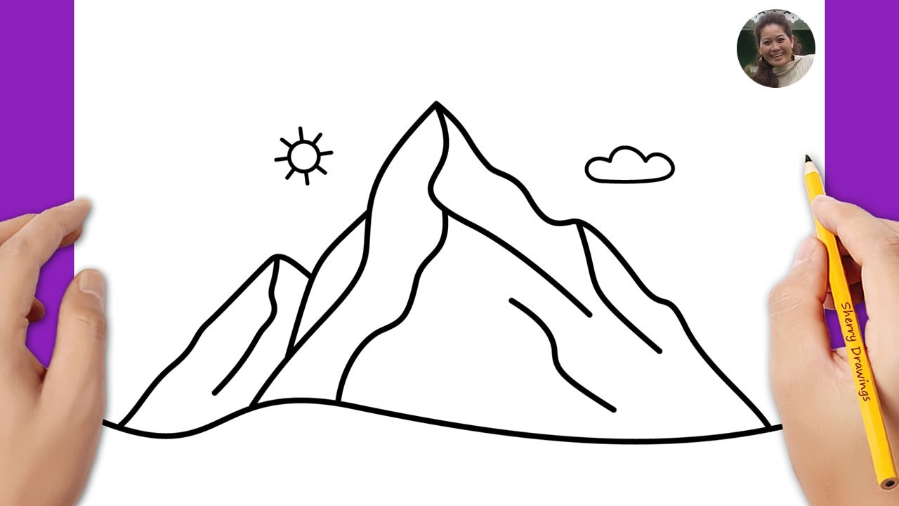 How to Draw a Mountain Easy Step by Step ⛰️
