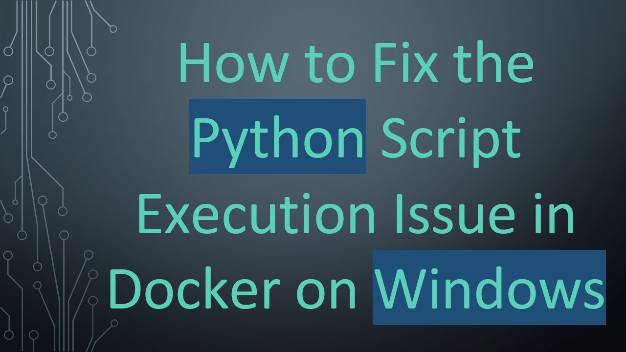 How to Fix the Python Script Execution Issue in Docker on Windows