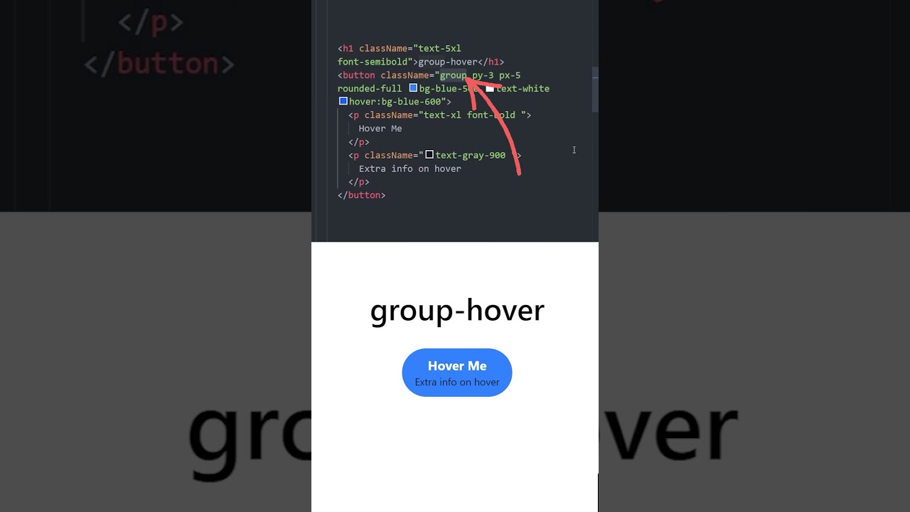 Learn how to use TailwindCSS group and group-hover in 30 seconds #coding #code ##webdevelopmen #web
