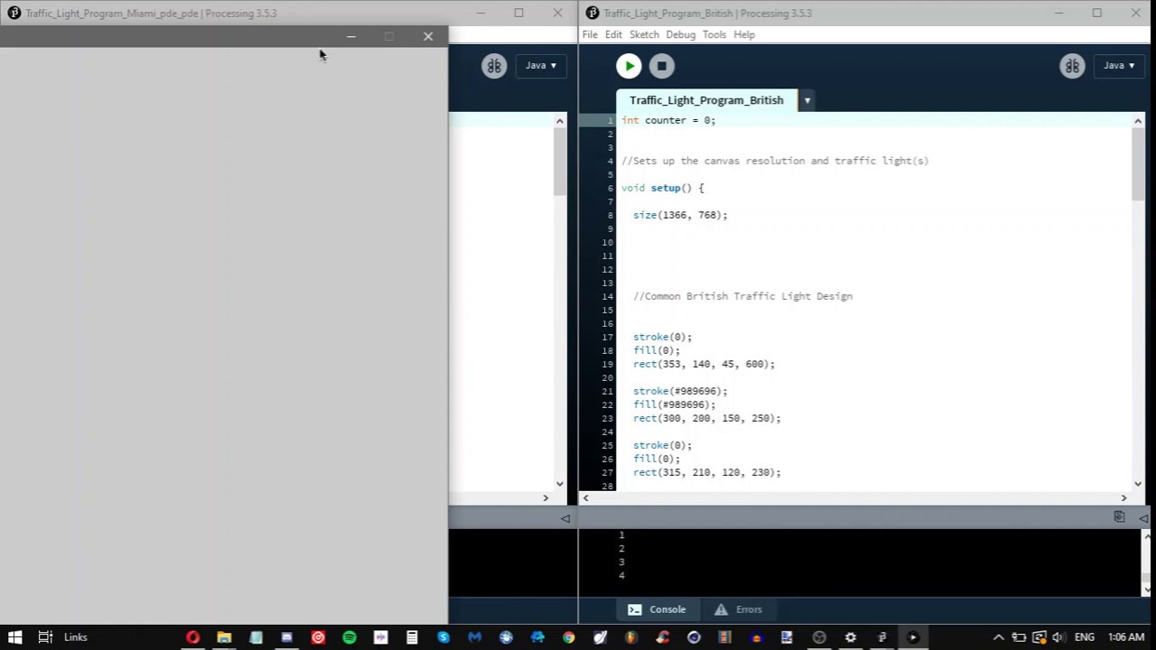 British Traffic Light Program | Java Processing