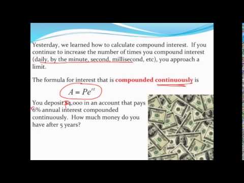 Calculating continuously compounded interest