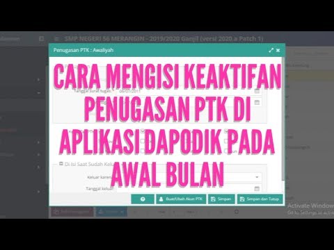 CARA MENGISI KEAKTIFAN PTK DI APLIKASI DAPODIK