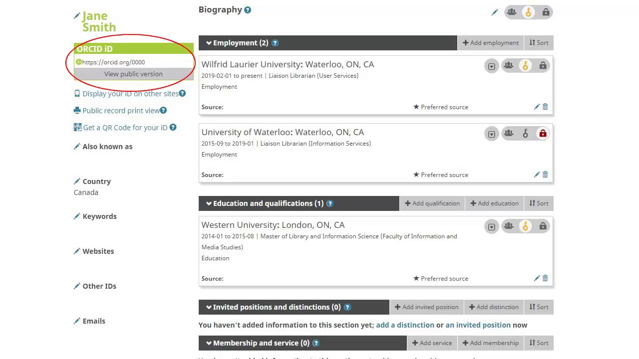 ORCID iDs