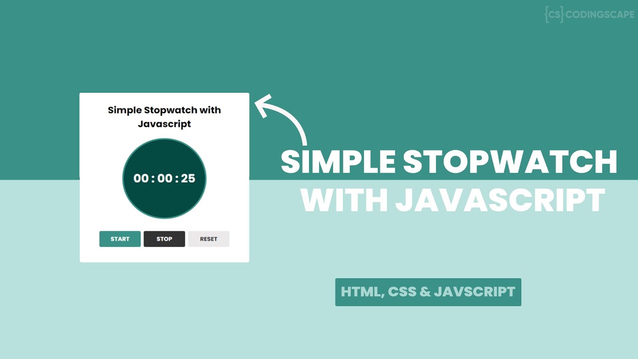 How to Build a Stopwatch With Javascript 🔥| Stopwatch Timer Javascript - Codingscape