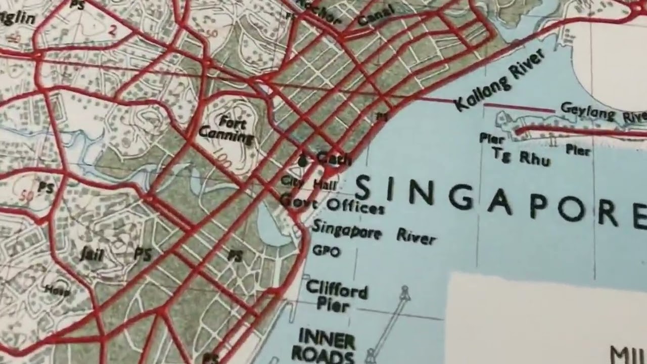 Old map of Singapore, 1958 | SKU: 190420