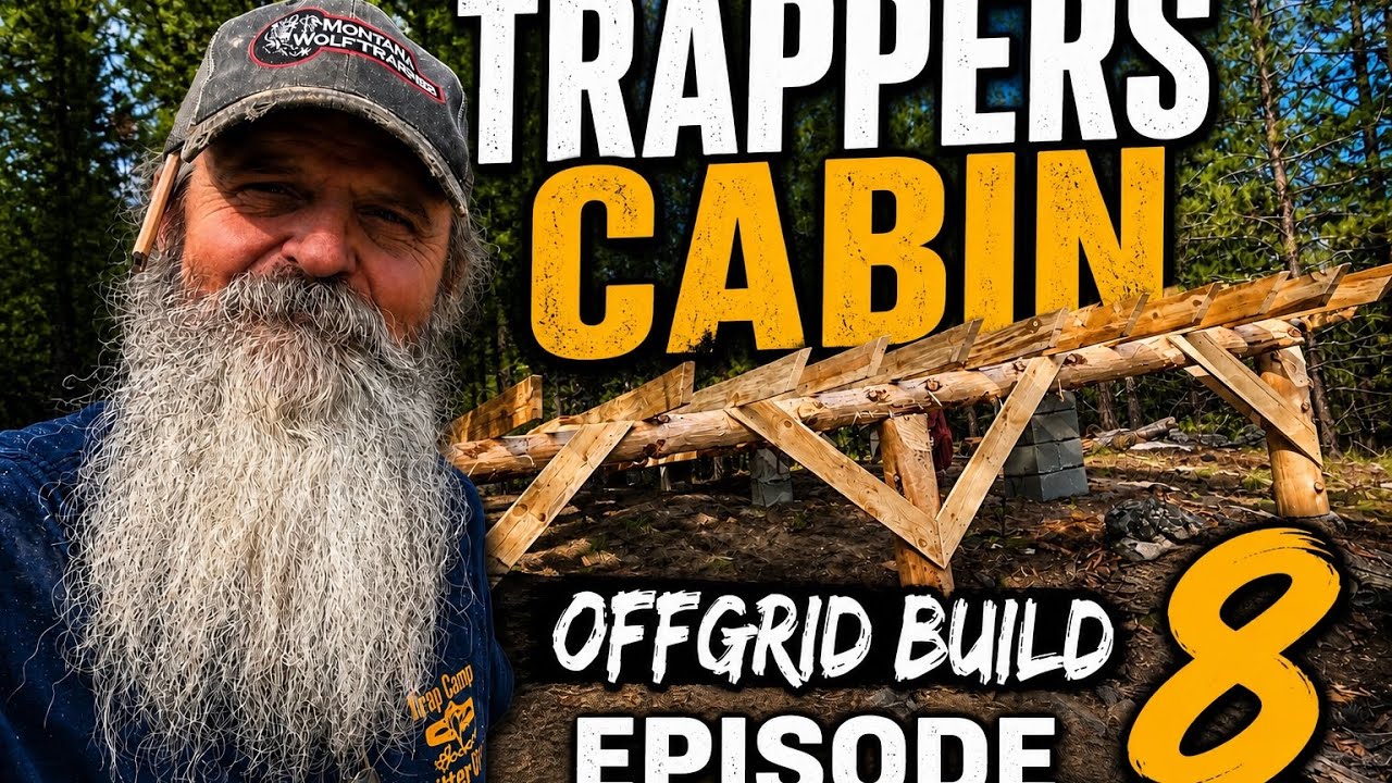 Trappers Cabin Offgrid Build EP. 8| Deck Build, Broken Axle & Big Timber