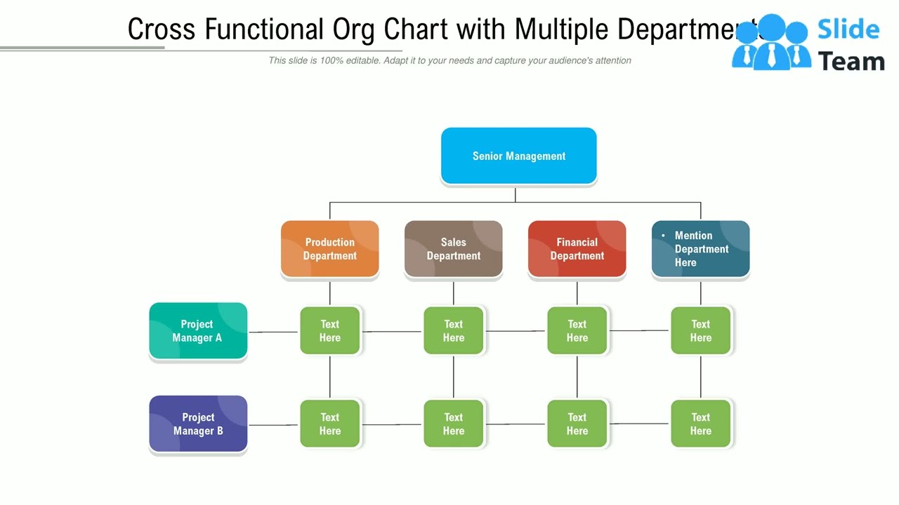 Cross Functional Org Chart With Multiple Departments