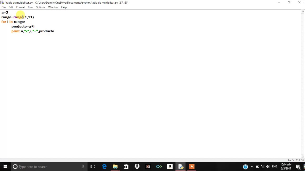 dos formas sencillas de hacer tabla de multiplicacion en python