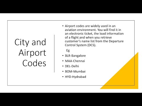 City and Airport Codes || Class 4
