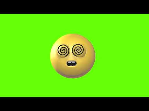 3D Spiral Eyes Emoji Loop Green Screen Animation | Royalty-Free | face emoji