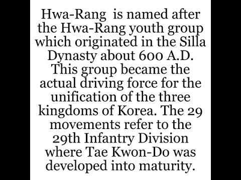 TKD pattern meanings - Hwa Rang
