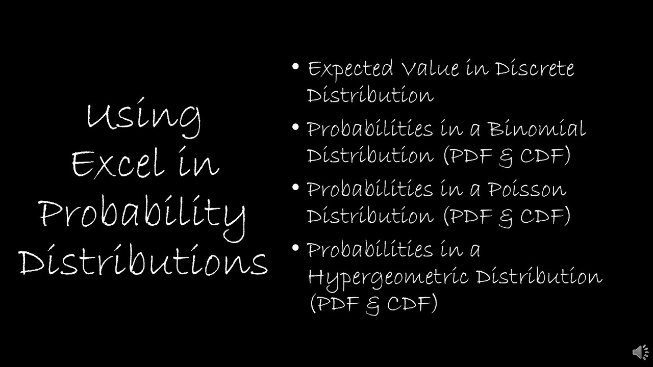 Using Excel in Probability Distributions