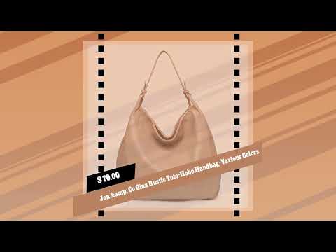 Jen & Co Gina Rustic Tote-Hobo Handbag-Various Colors