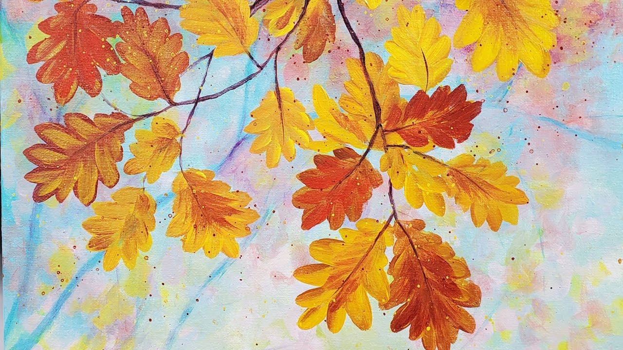 Easy Autumn Leaves Acrylic Painting LIVE Tutorial