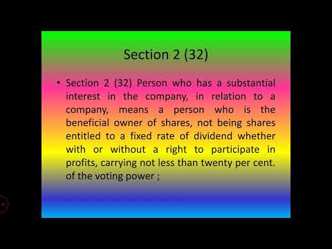 Person who has a Substantial Interest in a Company. Section. 2(32) of Income-tax Act 1961.