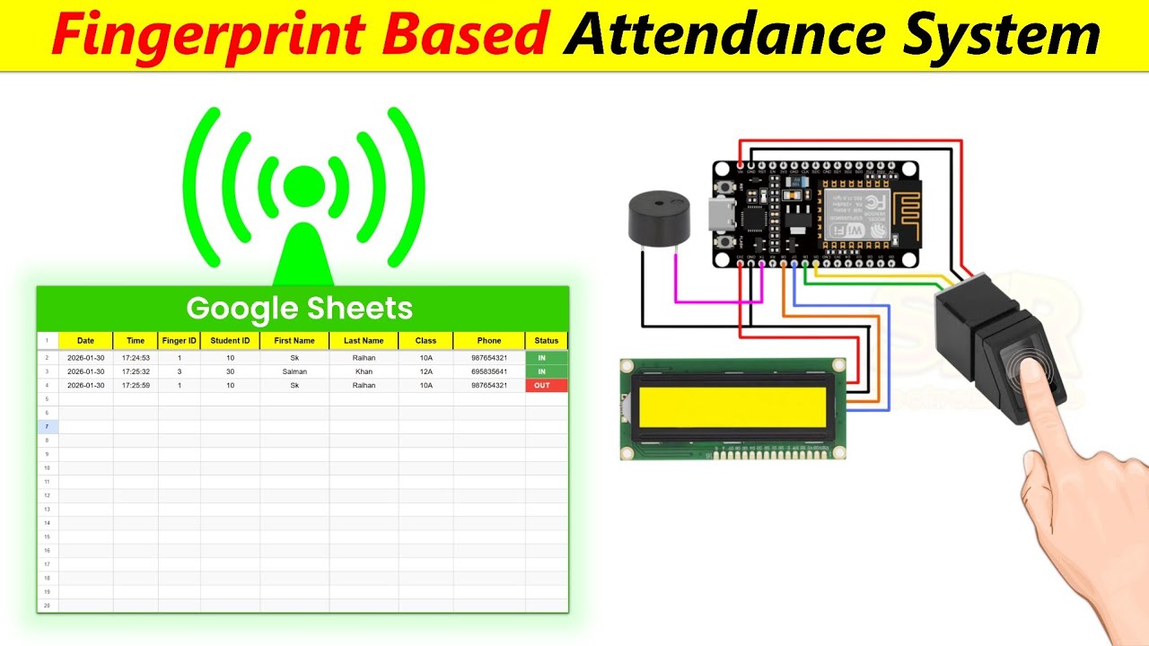 Fingerprint Based Attendance System with Google Sheets || Best Science Project || IOT Projects