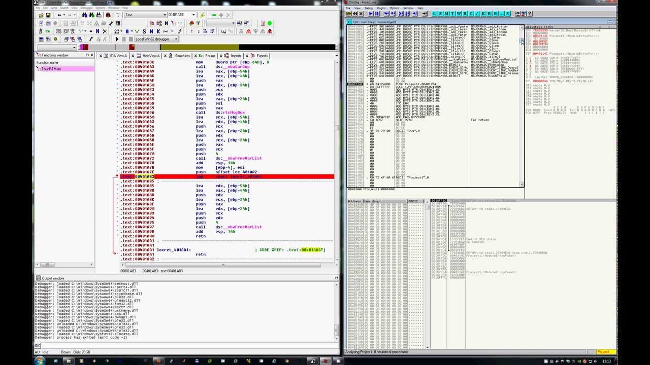Executable code injection with OllyDbg+IDA