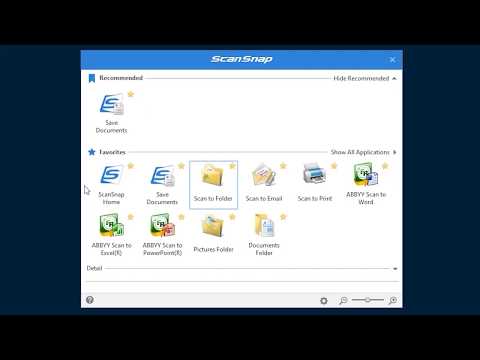 ScanSnap iX1500 – Quick Menu on ScanSnap Home Software