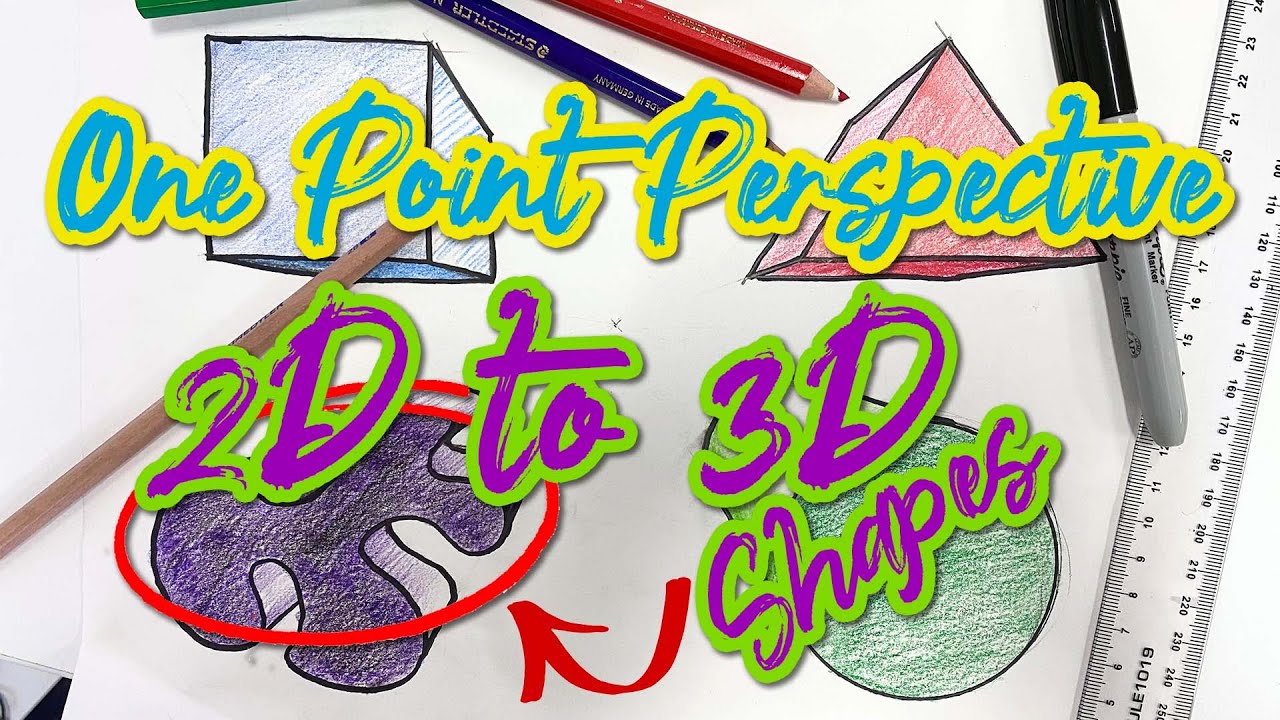 One Point Perspective: 2D to 3D Shapes